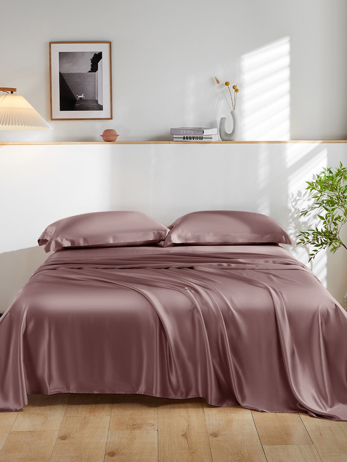 Final Sale - 19 Momme Silk Sheet Set with Sham Pillowcases(Limited Sto ...